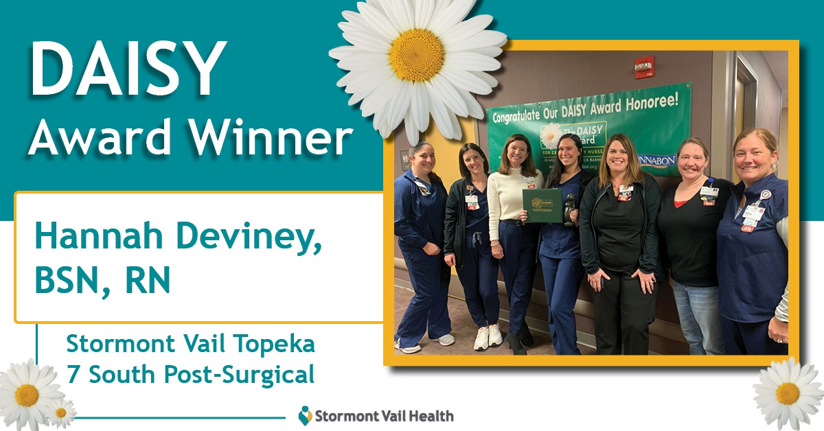 We Celebrate Hannah Deviney, BSN, RN, DAISY Award Recipient - Stormont Vail Health